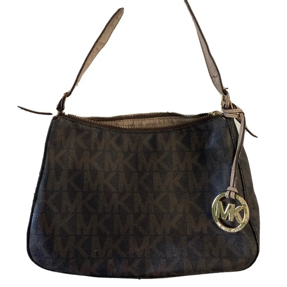 Michael Kors | Bags | Michael Kors Monogram Bag Dark Brown 2l X 8w Mk ...